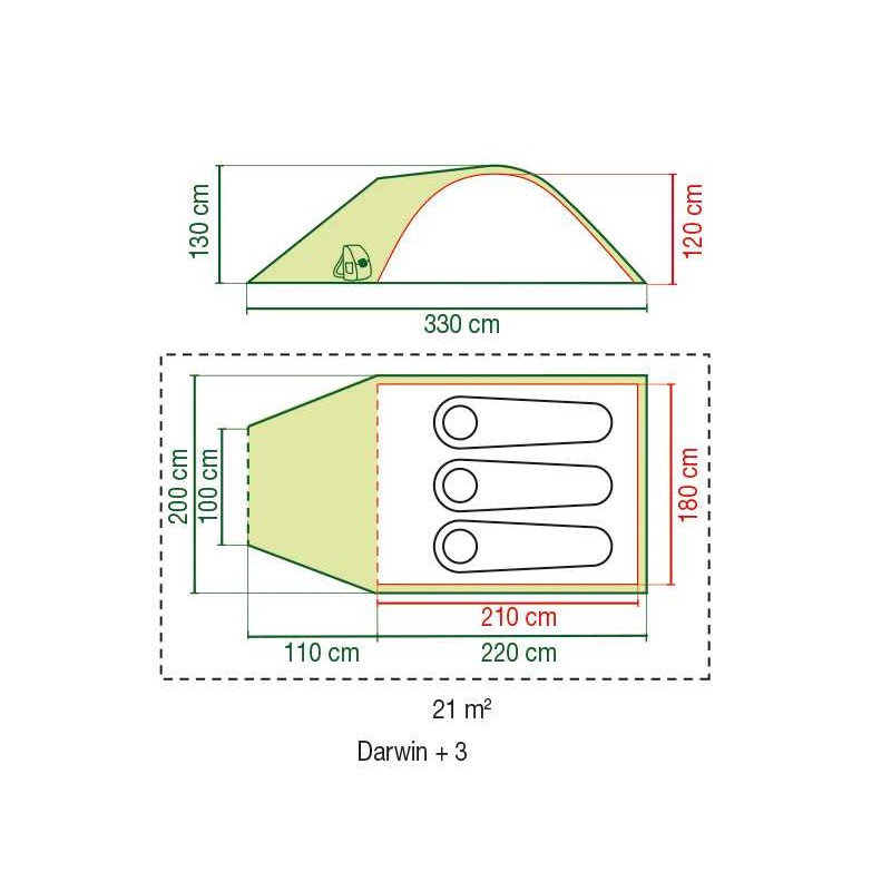 Tienda cúpula Coleman Darwin Plus 3 personas